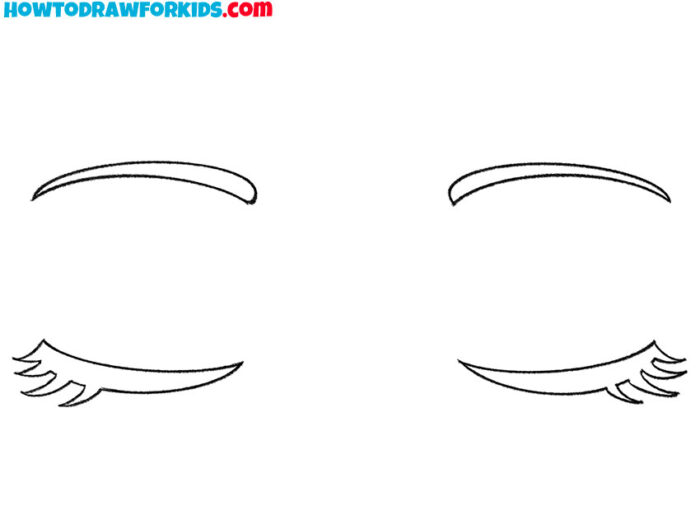 How to Draw Closed Anime Eyes - Easy Drawing Tutorial For Kids