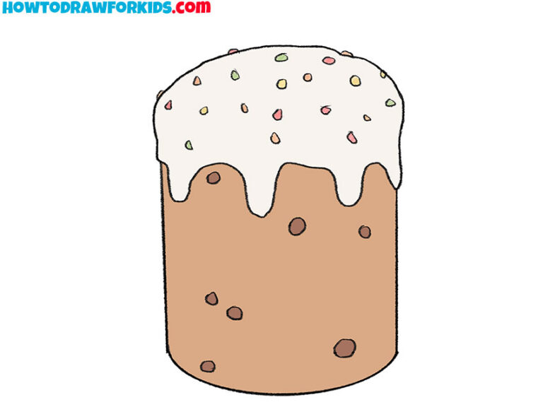 How to Draw an Easter Cake - Easy Drawing Tutorial For Kids