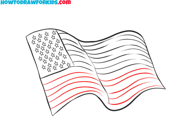 How to Draw a Wavy Flag - Easy Drawing Tutorial For Kids