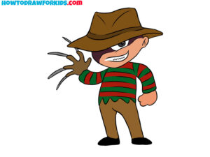 How to Draw Freddy Krueger - Easy Drawing Tutorial For Kids