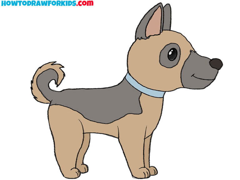 How to Draw a German Shepherd - Easy Drawing Tutorial For Kids