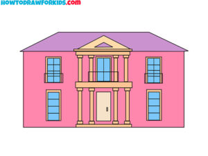 How to Draw a Mansion - Easy Drawing Tutorial For Kids