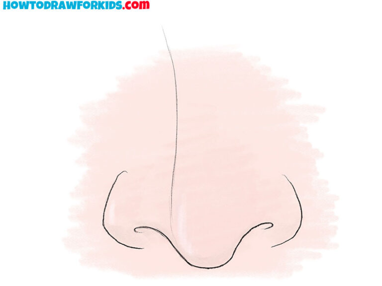 How to Draw a Nose From the Front - Easy Drawing Tutorial