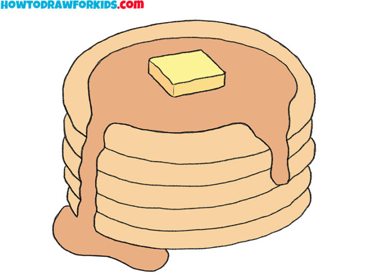 How to Draw Pancakes - Easy Drawing Tutorial For Kids