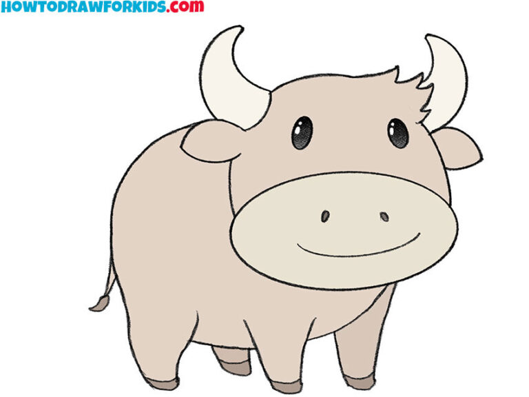 How to Draw an Ox Step by Step - Easy Drawing Tutorial For Kids