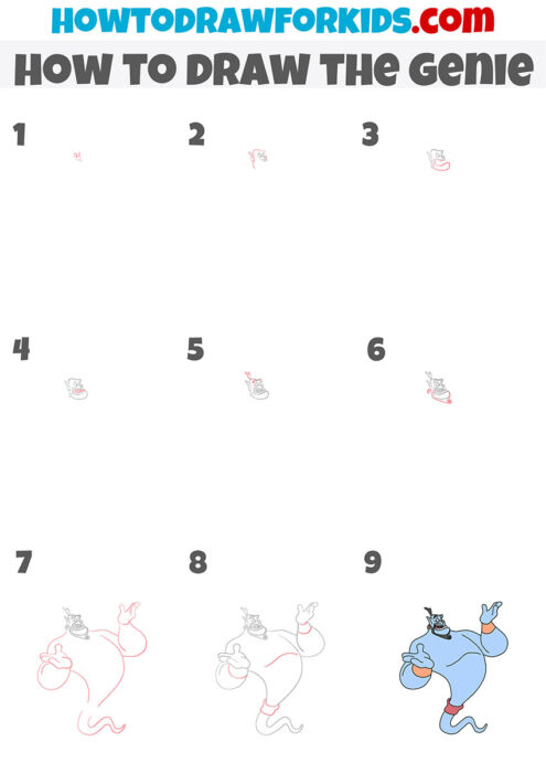 How to Draw the Genie - Easy Drawing Tutorial For Kids