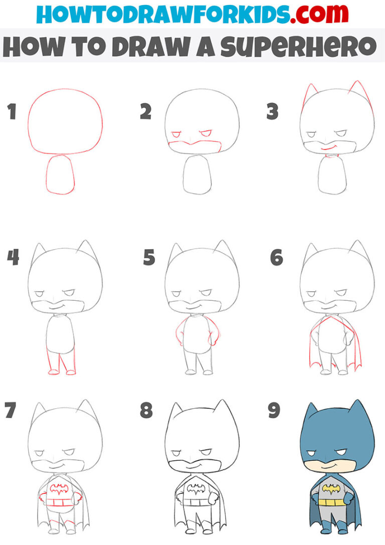 How to Draw a Superhero - Easy Drawing Tutorial For Kids