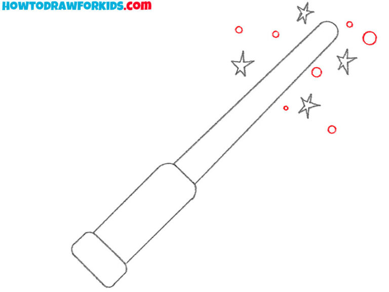 How to Draw a Magic Wand - Easy Drawing Tutorial For Kids