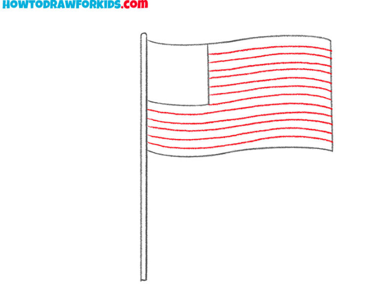 How to Draw the American Flag - Easy Drawing Tutorial For Kids
