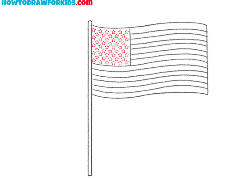How to Draw the American Flag - Easy Drawing Tutorial For Kids