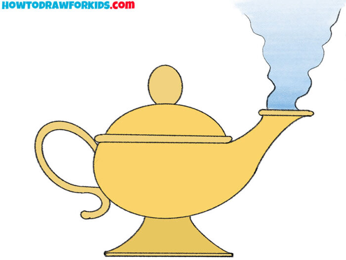 How to Draw a Genie Lamp - Easy Drawing Tutorial For Kids