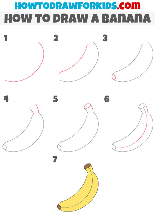 How to Draw a Banana - Easy Drawing Tutorial For Kids
