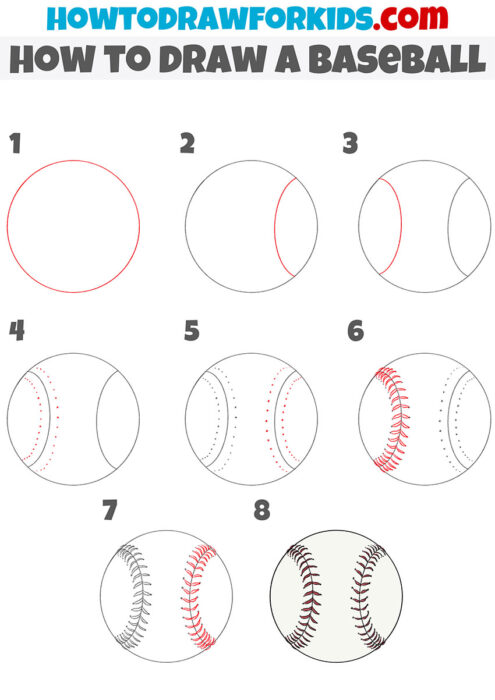 How to Draw a Baseball - Easy Drawing Tutorial For Kids