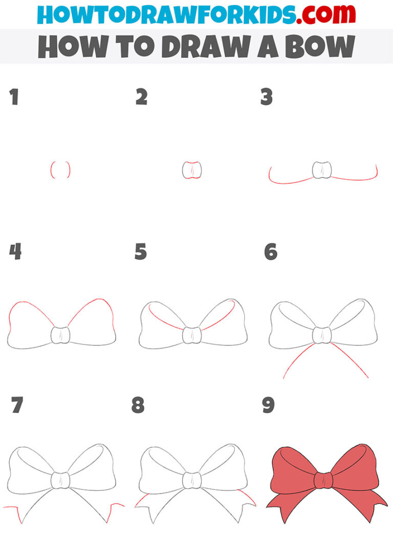 How to Draw a Bow - Easy Drawing Tutorial For Kids