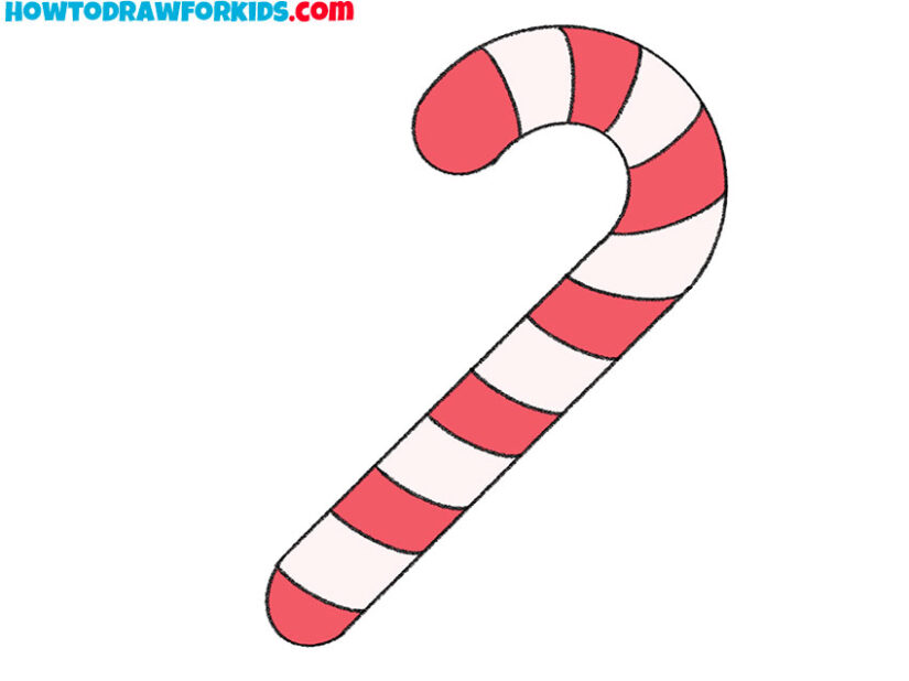 How to Draw a Candy Cane - Easy Drawing Tutorial For Kids