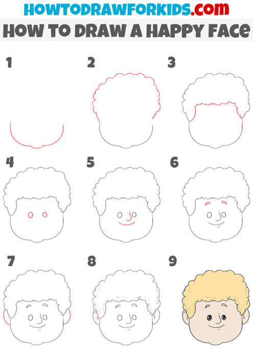 How to Draw a Happy Face - Easy Drawing Tutorial For Kids