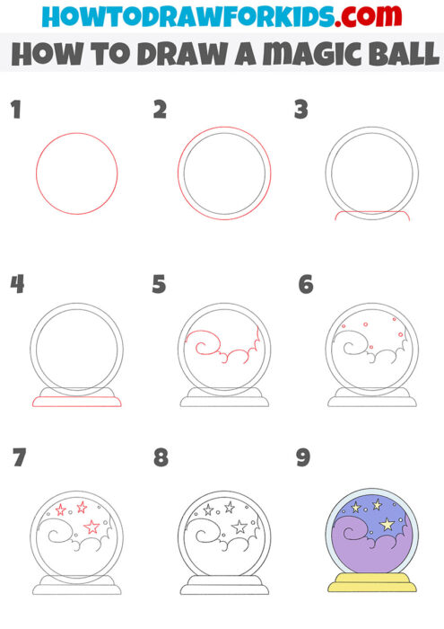 How to Draw a Magic Ball - Easy Drawing Tutorial For Kids