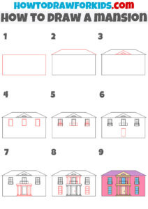 How to Draw a Mansion - Easy Drawing Tutorial For Kids