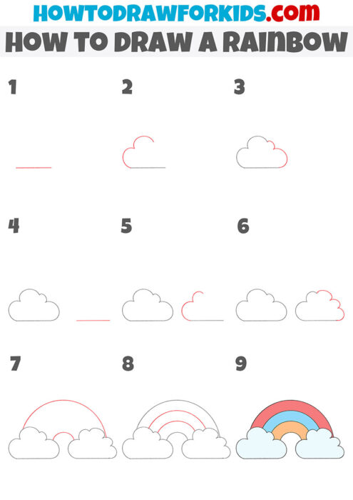 How to Draw a Rainbow - Easy Drawing Tutorial For Kids