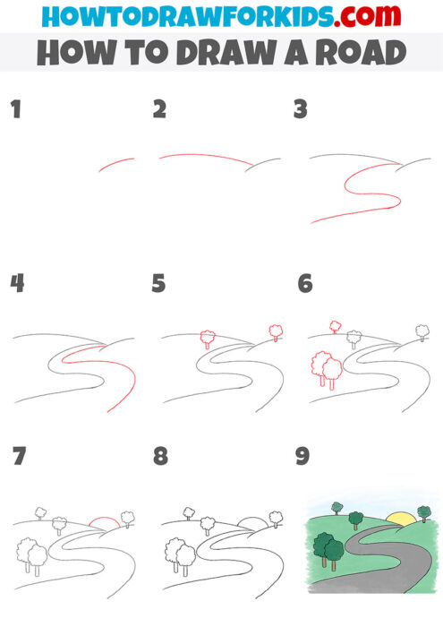 How to Draw a Road - Easy Drawing Tutorial For Kids