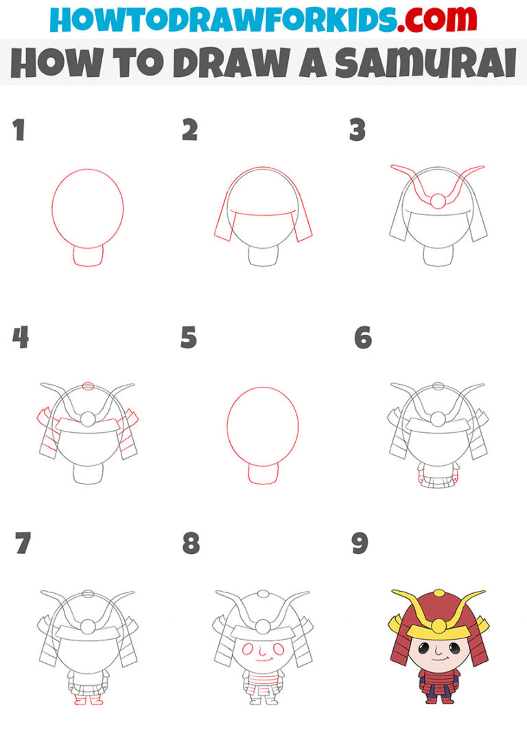 How to Draw a Samurai - Easy Drawing Tutorial For Kids