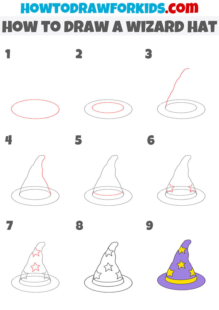How to Draw a Wizard Hat - Easy Drawing Tutorial For Kids