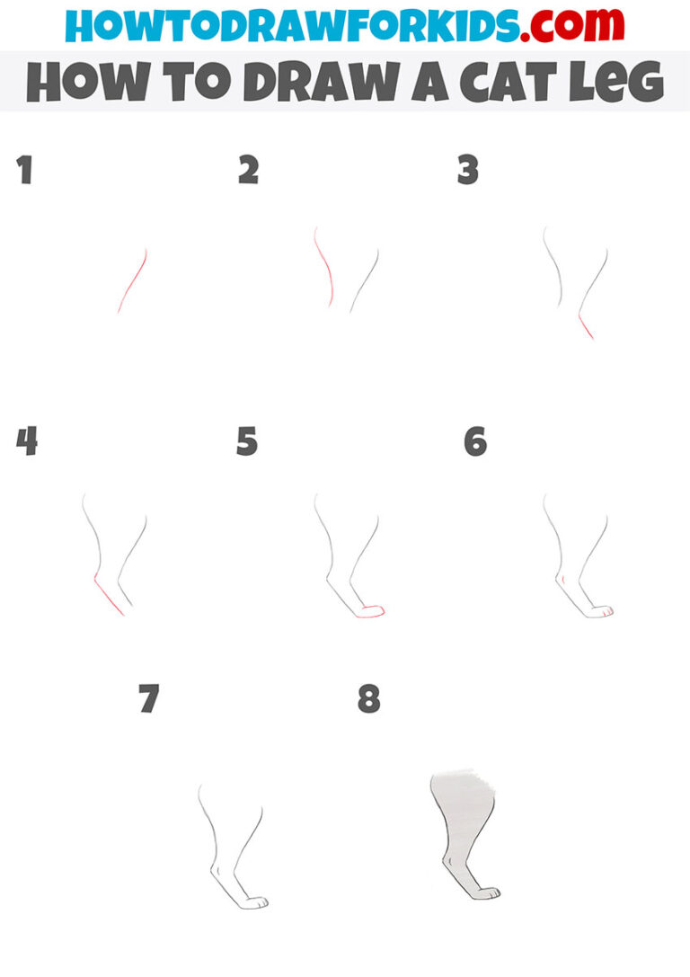 How to Draw a Cat Leg - Easy Drawing Tutorial For Kids