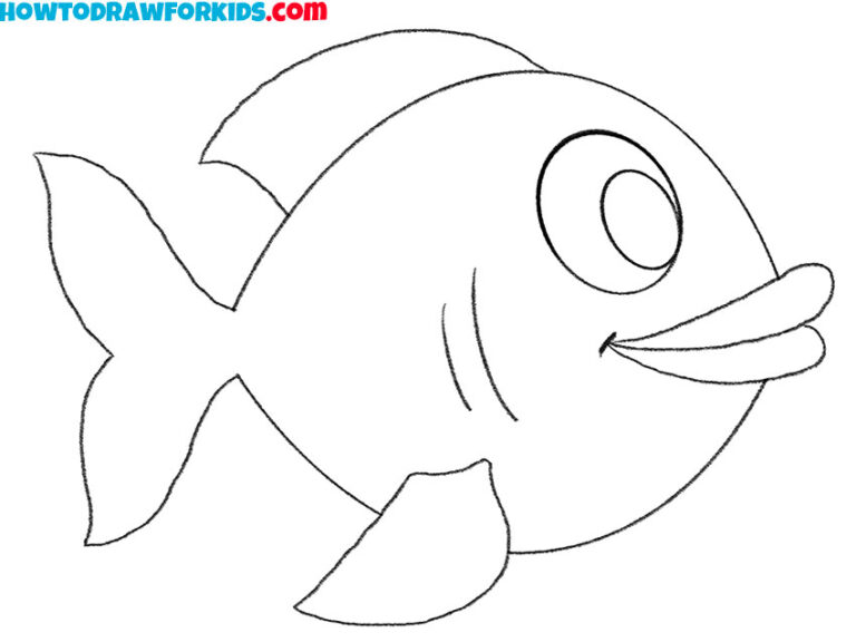 How to Draw a Cartoon Fish - Easy Drawing Tutorial For Kids