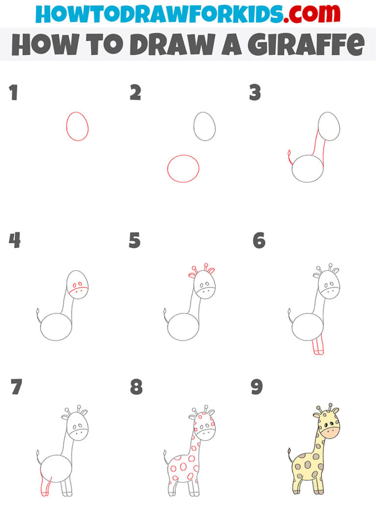How to Draw a Giraffe - Easy Drawing Tutorial For Kids