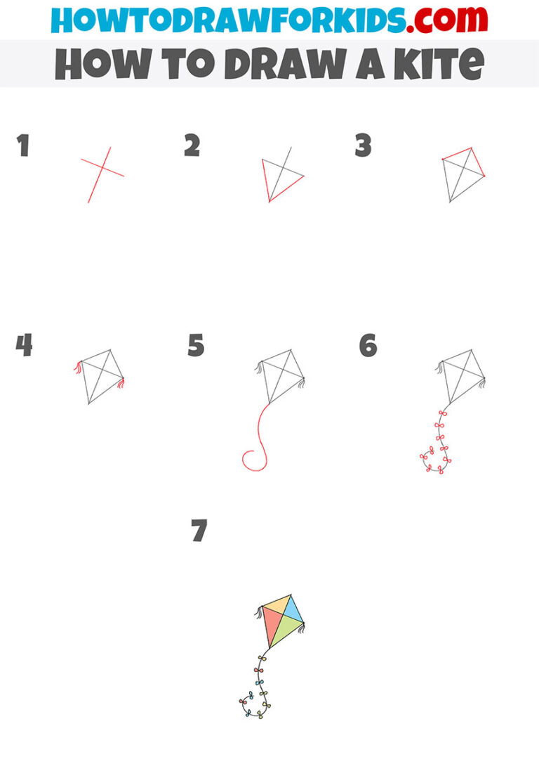 How to Draw a Kite - Easy Drawing Tutorial For Kids