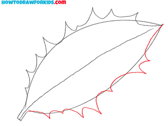 How to Draw a Holly Leaf - Easy Drawing Tutorial For Kids
