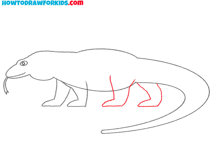 How To Draw A Komodo Dragon Easy Drawing Tutorial For Kids