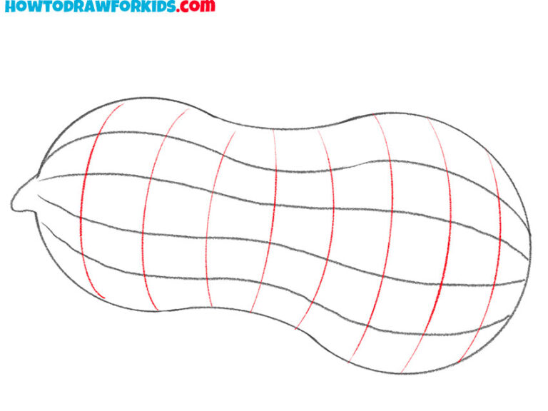 How to Draw a Peanut - Easy Drawing Tutorial For Kids