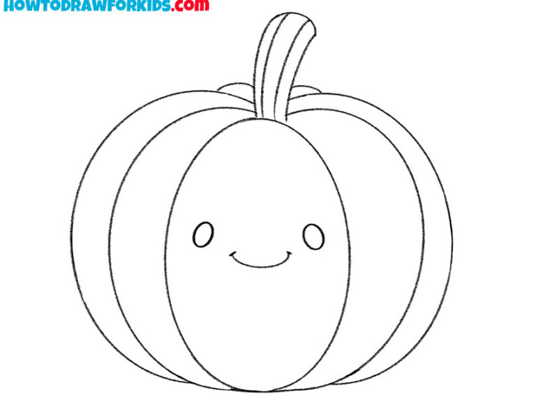 How to Draw a Cute Pumpkin - Easy Drawing Tutorial For Kids