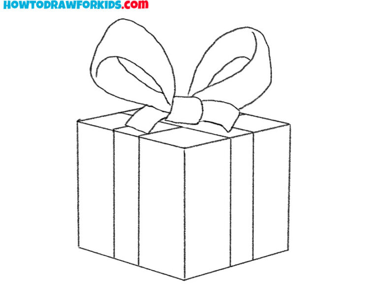 How to Draw a Christmas Present - Easy Drawing Tutorial For Kids