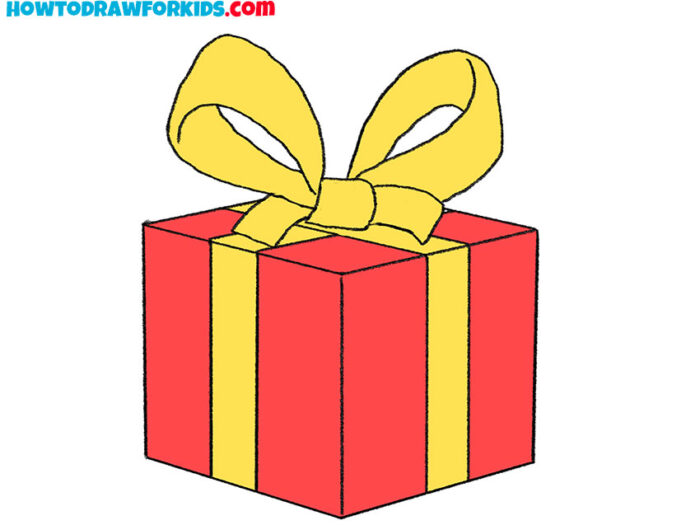 How to Draw a Christmas Present - Easy Drawing Tutorial For Kids