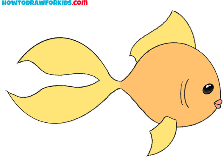 How to Draw a Goldfish - Easy Drawing Tutorial For Kids