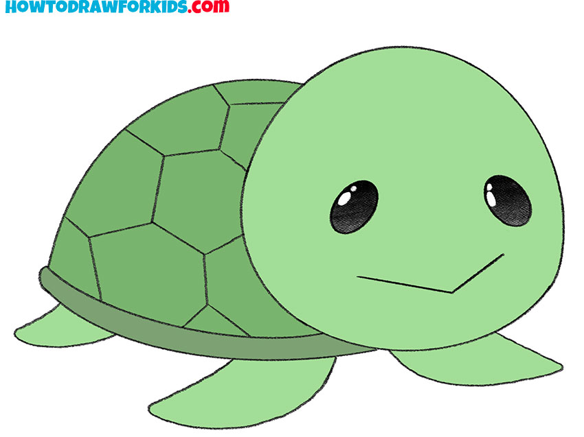 How To Draw A Tortoise Easy Drawing Tutorial For Kids