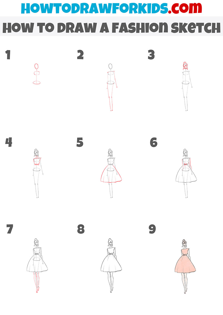 How To Draw A Fashion Sketch Easy Drawing Tutorial For Kids