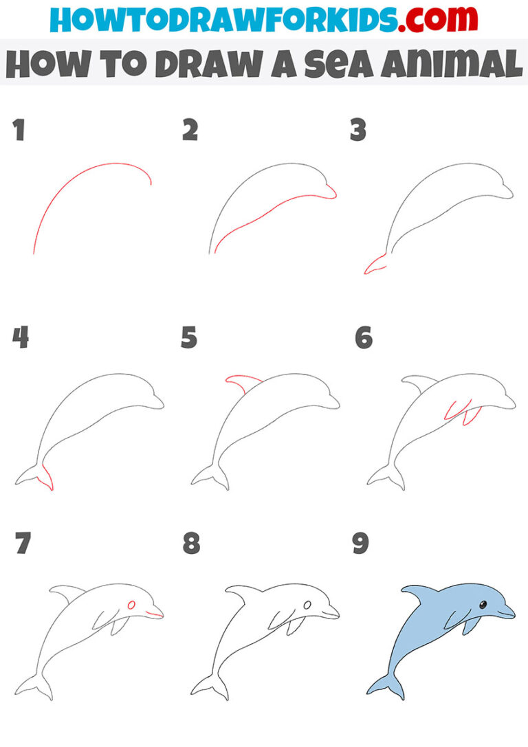 How to Draw a Sea Animal - Easy Drawing Tutorial For Kids