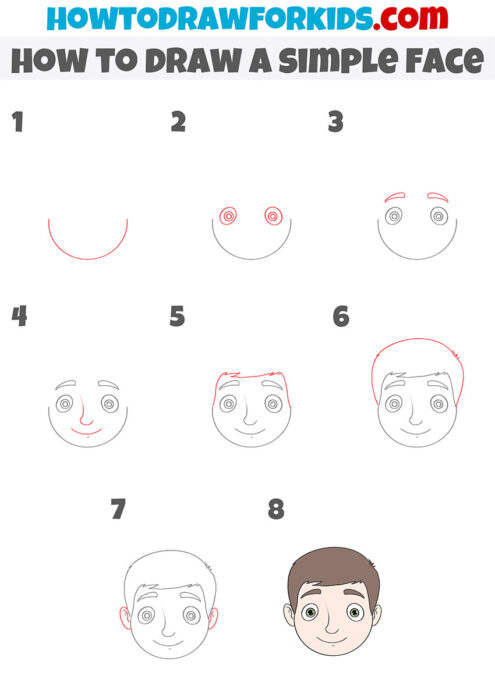 How to Draw a Simple Face - Easy Drawing Tutorial For Kids
