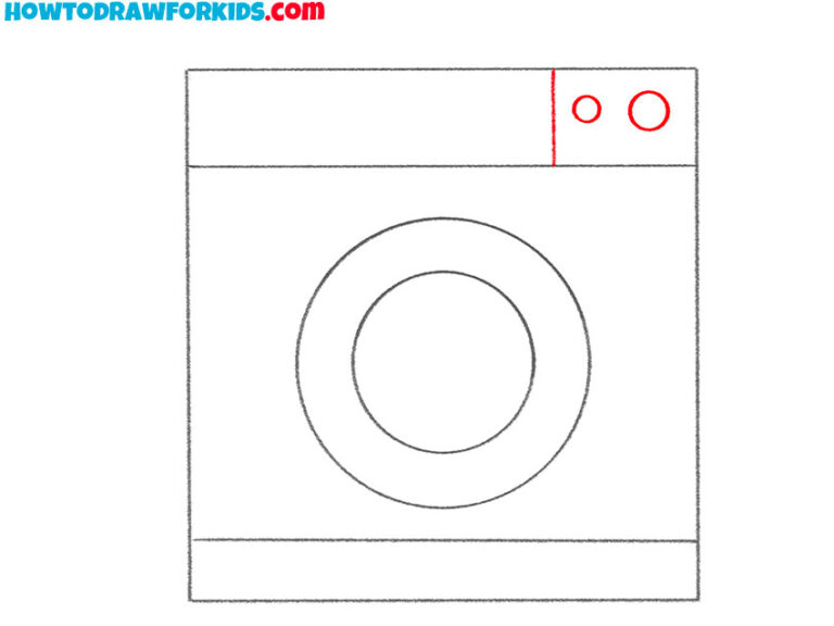 How to Draw a Washing Machine - Easy Drawing Tutorial For Kids
