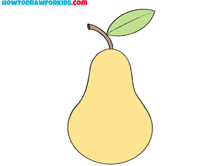 How to Draw a Pear - Easy Drawing Tutorial For Kids