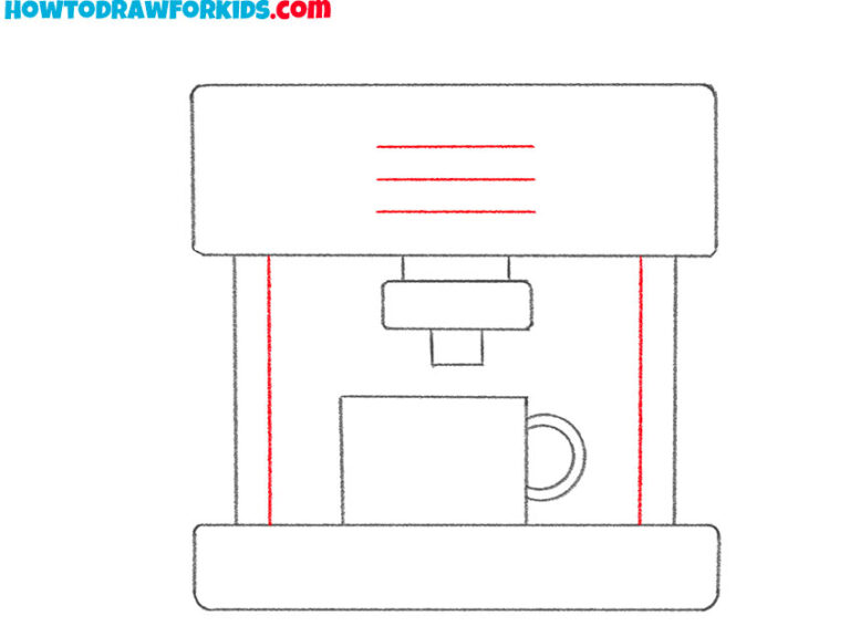 How to Draw a Coffee Machine - Easy Drawing Tutorial For Kids