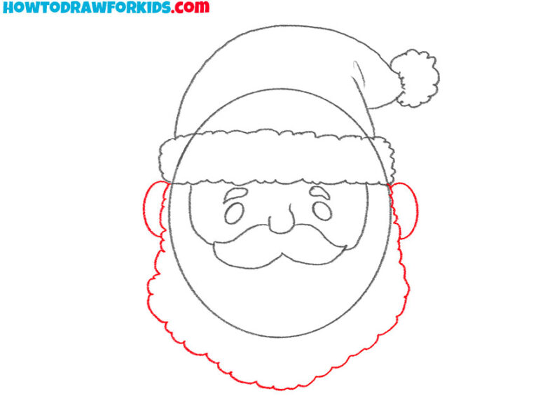 How to Draw Santa's Face - Easy Drawing Tutorial For Kids
