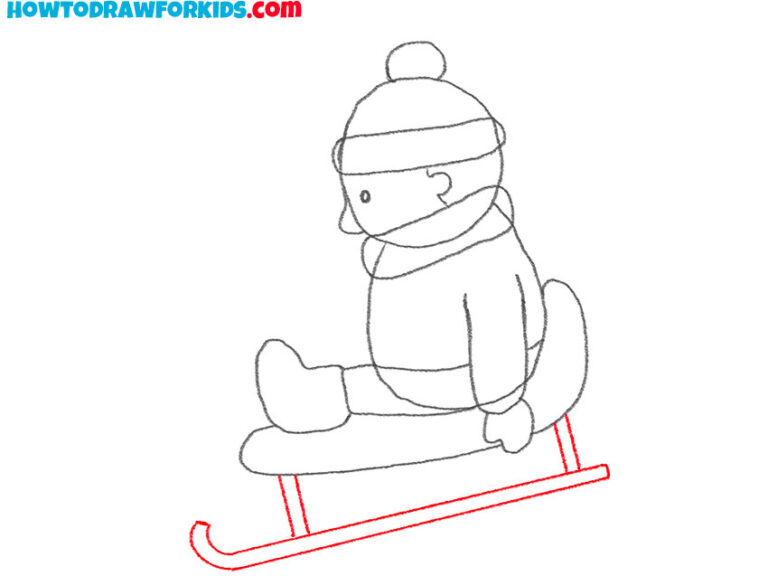 How to Draw Sledding - Easy Drawing Tutorial For Kids