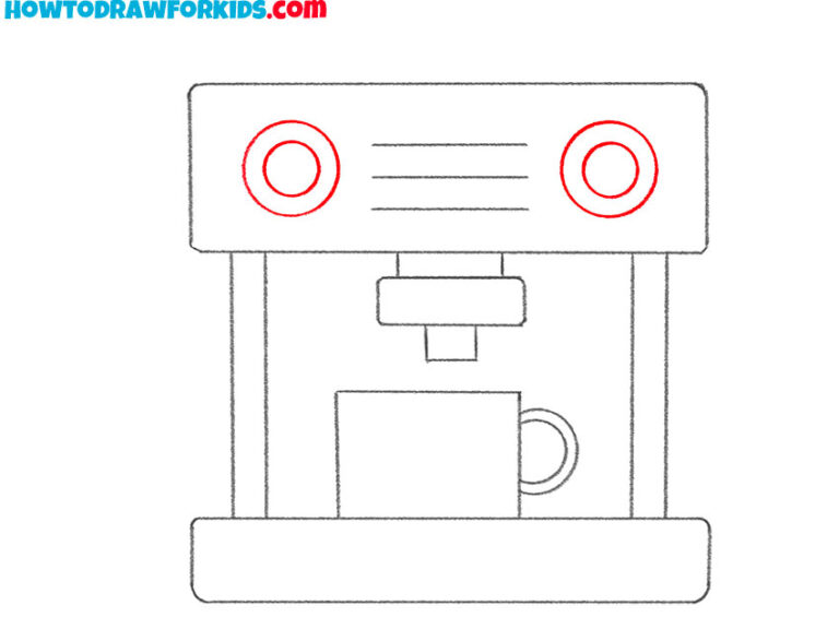 How to Draw a Coffee Machine - Easy Drawing Tutorial For Kids
