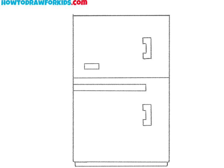 How to Draw a Refrigerator - Easy Drawing Tutorial For Kids