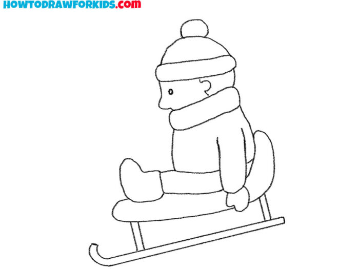 How to Draw Sledding - Easy Drawing Tutorial For Kids