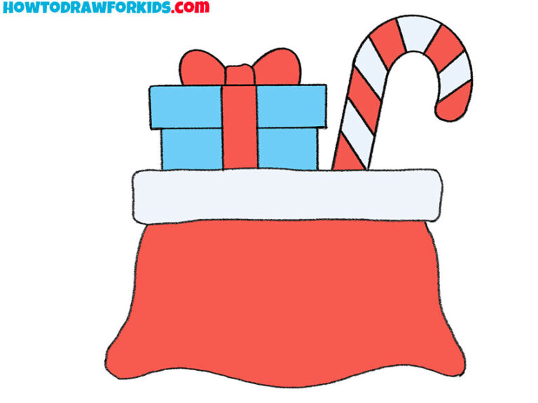 How to Draw a Santa Bag - Easy Drawing Tutorial For Kids